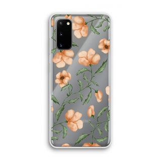 Samsung Galaxy S20 hoesje | Peachy flowers | Soft hoesje | Ellila Designs